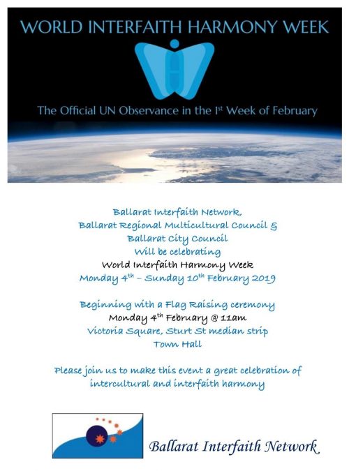 World Interfaith Harmony Week Flag Raising Ceremony - Ballarat Regional ...